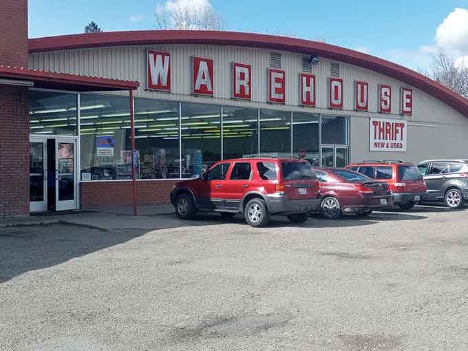 Even the thrift store has that retro warehouse appeal, because Oroville commits to the aesthetic in every single building.