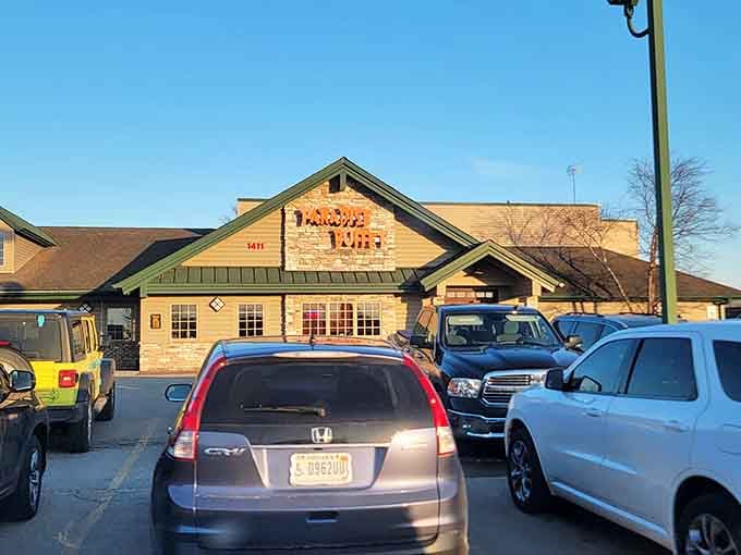 A packed parking lot is the universal sign language for "the food here is worth fighting for a spot."