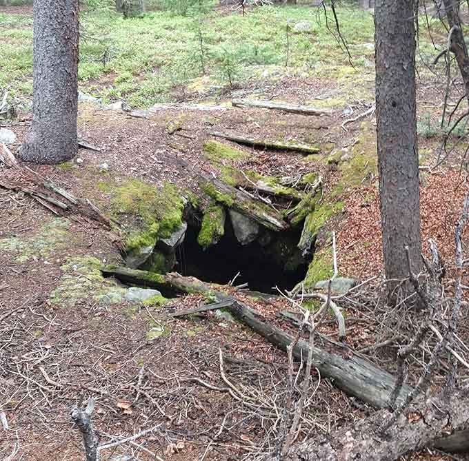 That dark opening? A mine shaft reminding visitors why we emphasize the "look but don't touch" rule so strongly.