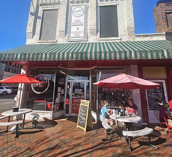 Outdoor seating lets you people-watch on the square while enjoying treats that taste even better in sunshine.