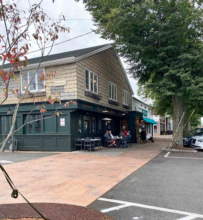 The charming two-story exterior fits perfectly into Old Saybrook while standing out as something wonderfully different and inviting.