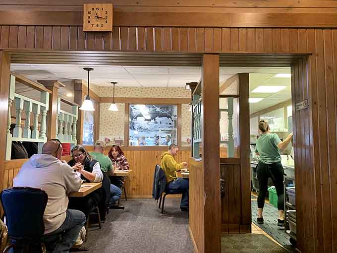 Diners leaning in, laughing, eating well: the Pine Cone doing what it does best, around the clock.