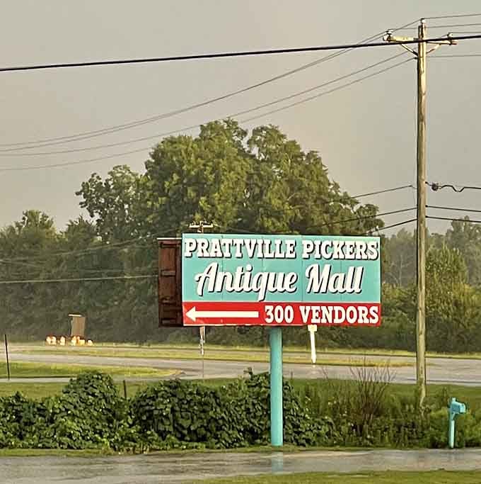 The roadside sign promises three hundred vendors, which translates to approximately three hundred reasons your trunk needs upgrading.