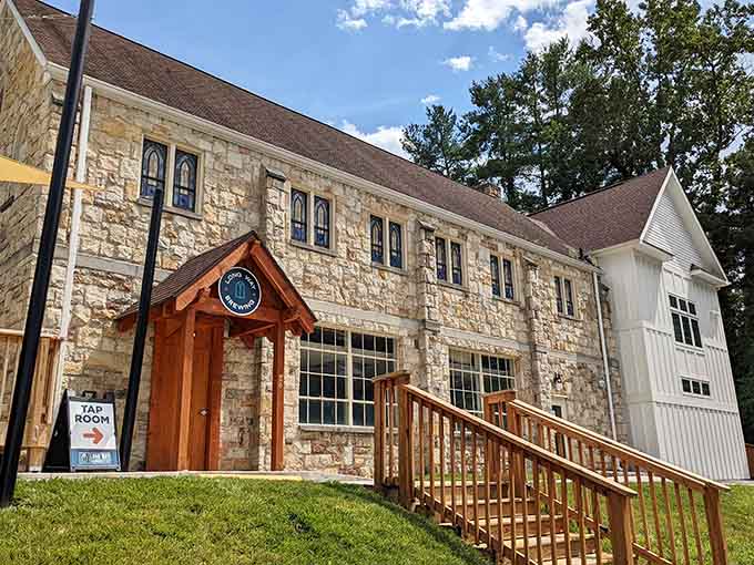 Long Way Brewing's stone building proves that craft beer tastes better when surrounded by actual history and character.