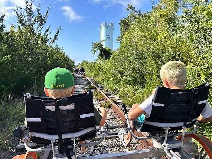 Young adventurers learning that the coolest rides don't require seat belts or roller coaster drops.