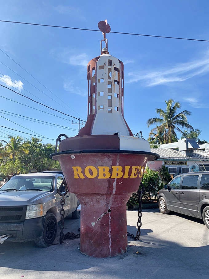The iconic buoy marker announces you've arrived at Florida's most unexpectedly delightful intersection of humanity and marine life.