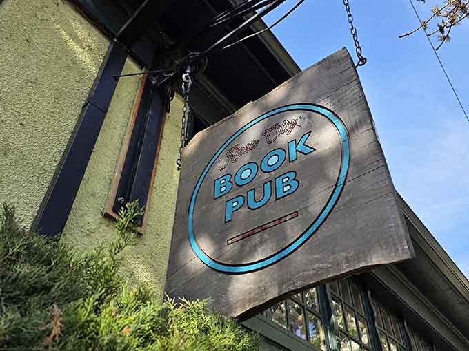 The sign that marks the entrance to paradise for anyone who's ever wanted to drink while they read.