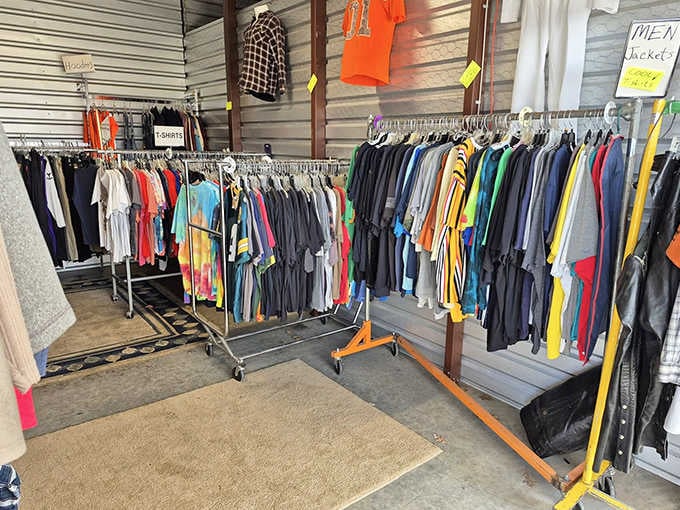 Racks of clothing offer everything from vintage finds to everyday basics at prices that won't require a loan.