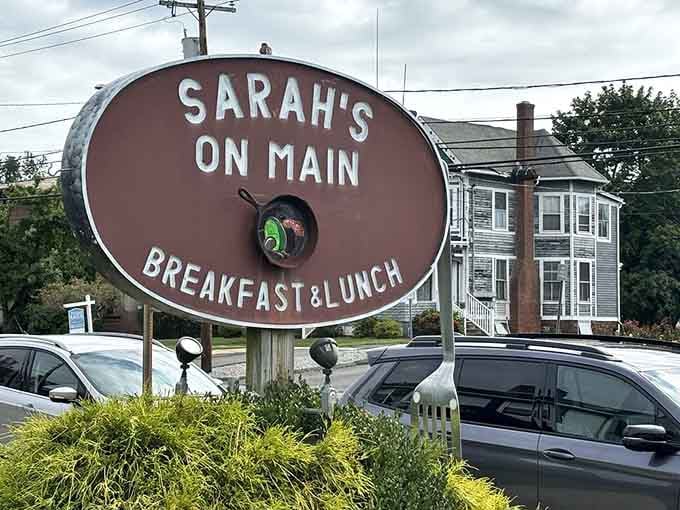 That vintage oval sign beckons hungry travelers like a lighthouse guiding ships to the shores of breakfast paradise.