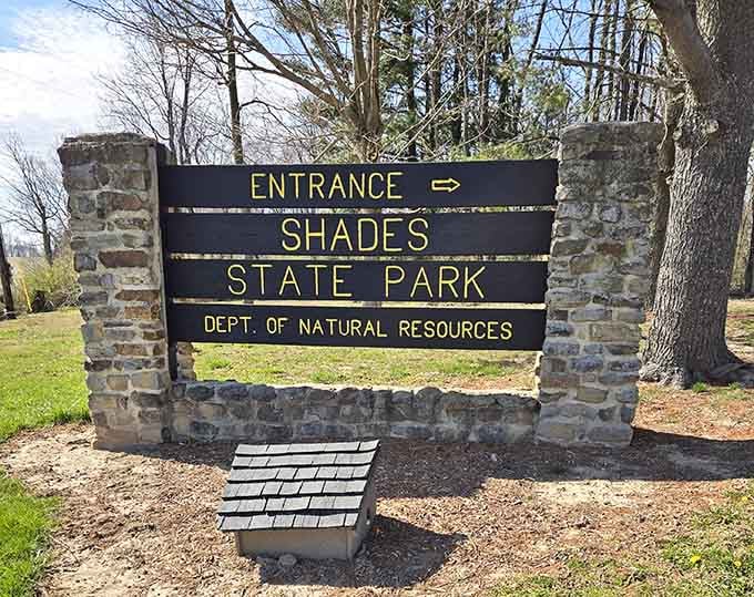 This sign marks the entrance to your next great adventure, where Indiana proves it's got more tricks up its sleeve.