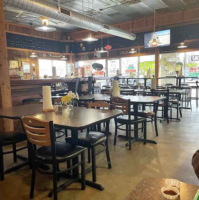 The dining room offers plenty of space to contemplate your food choices and plan your inevitable return visit soon.