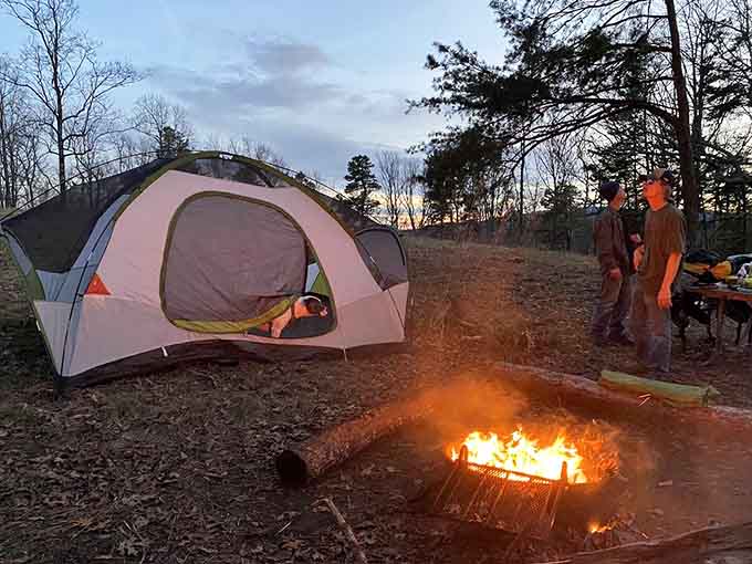 Your campsite awaits with a fire ring ready to toast marshmallows and tell stories under the stars.