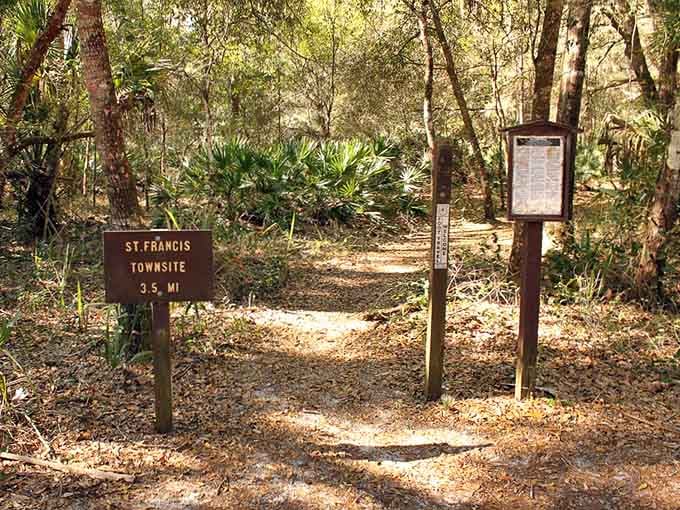 The trailhead marker confirms your destination is close, just a few more miles to where history awaits.