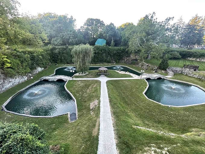 An aerial view proving that someone really thought about symmetry when designing this little slice of paradise.