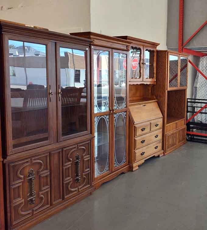 Vintage china cabinets with character that modern furniture stores simply cannot replicate, no matter how hard they try.