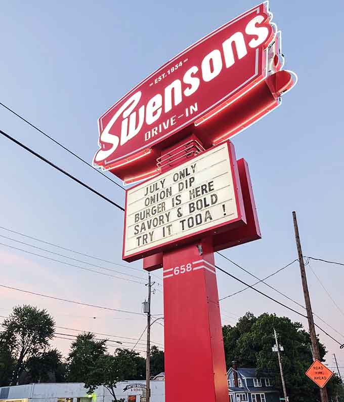 The sign says it all: bold flavors await inside, and trying their onion dip burger is basically a civic duty at this point.