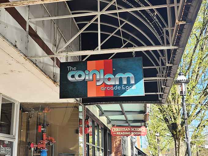 The outdoor signage makes sure you won't miss this downtown Salem treasure even if you tried to walk past.