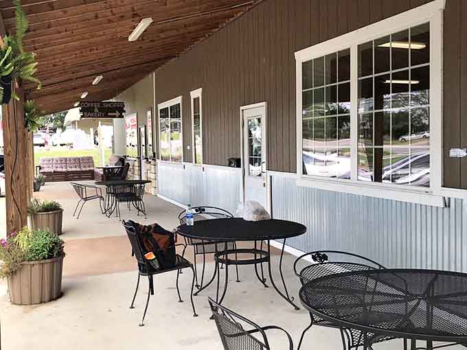 Outdoor seating lets you enjoy your meal while pretending you're on vacation, even if home's five minutes away.