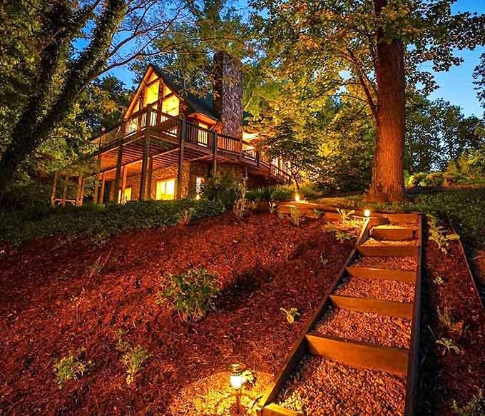 These illuminated garden steps lead you home after a day spent living your best animal sanctuary life.