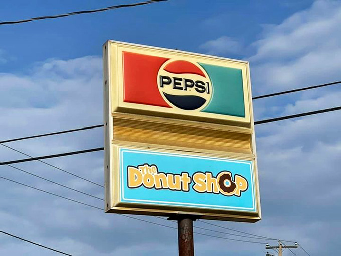 That vintage Pepsi sign adds nostalgic charm, reminding you when life was simpler and donuts were always handmade.