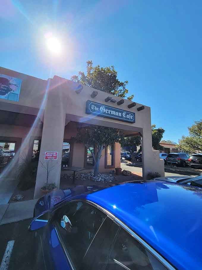 That unassuming storefront is your gateway to some of the best German food you'll find anywhere in the Southwest.