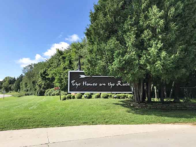 This unassuming sign marks the entrance to one of Wisconsin's most mind-bending attractions you'll ever experience.