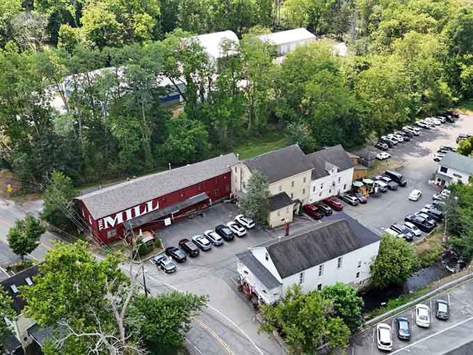 From above, this antique wonderland sprawls across multiple buildings, each one packed with decades of treasures waiting.