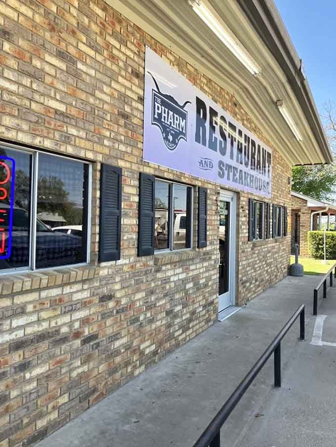 The welcoming entrance with its clean brick exterior promises the kind of meal you'll remember for years.