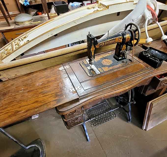 An antique sewing machine that stitched together wardrobes when "fast fashion" meant finishing before Sunday church service.