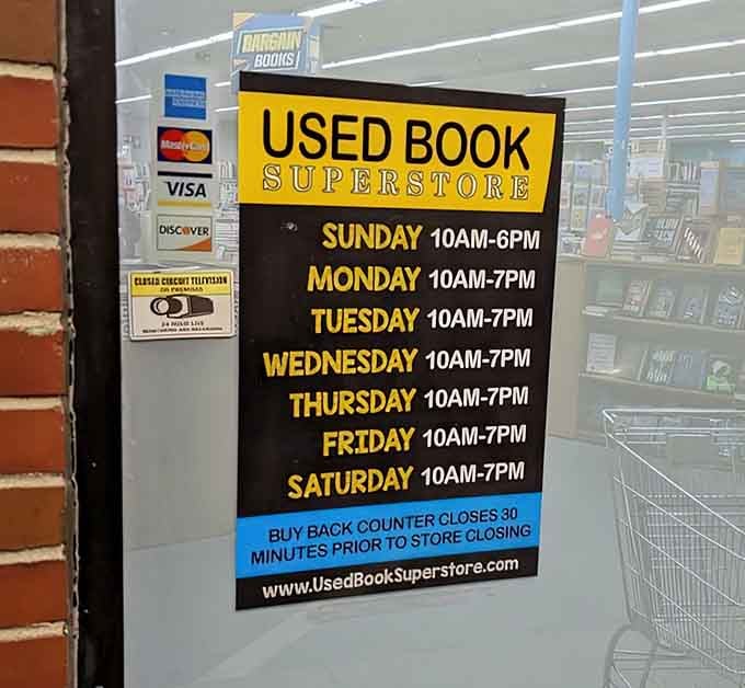 Open seven days a week, because book emergencies don't respect weekends or your self-control issues.