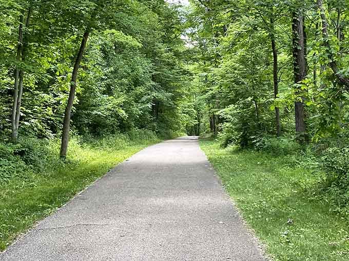Paved pathways make the upper sections accessible, proving paradise doesn't always require mountain climbing skills.