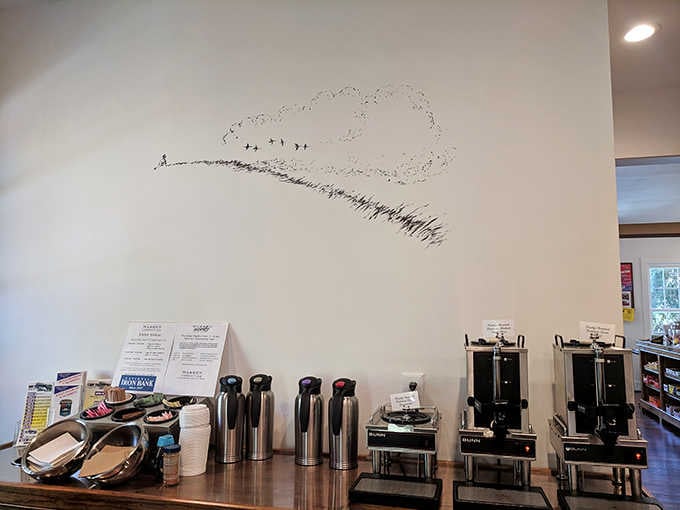 The coffee station stands ready to fuel your day, because great food deserves an equally great caffeine companion.
