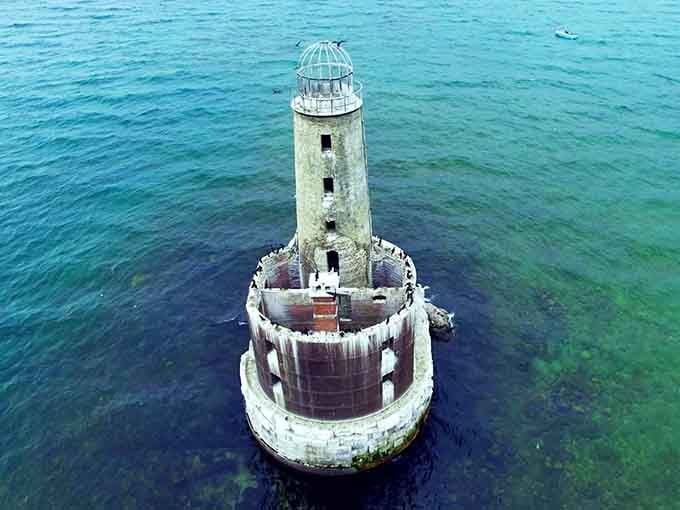 The bird's-eye view reveals the full extent of the decay, a monument to both human ambition and nature's persistence.