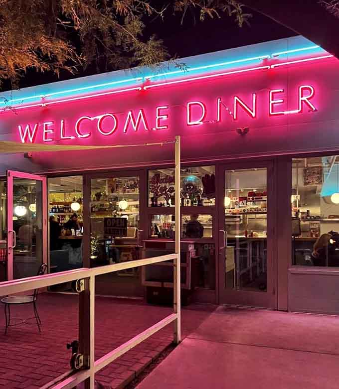That neon sign glowing at night is basically a beacon calling you home to deliciousness and good times.