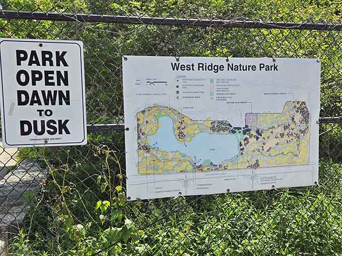 The park map shows 33 acres of possibilities, each path promising its own small adventure today.