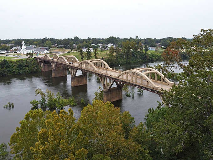 This historic bridge connects communities and cultures, much like the food that brings everyone together.