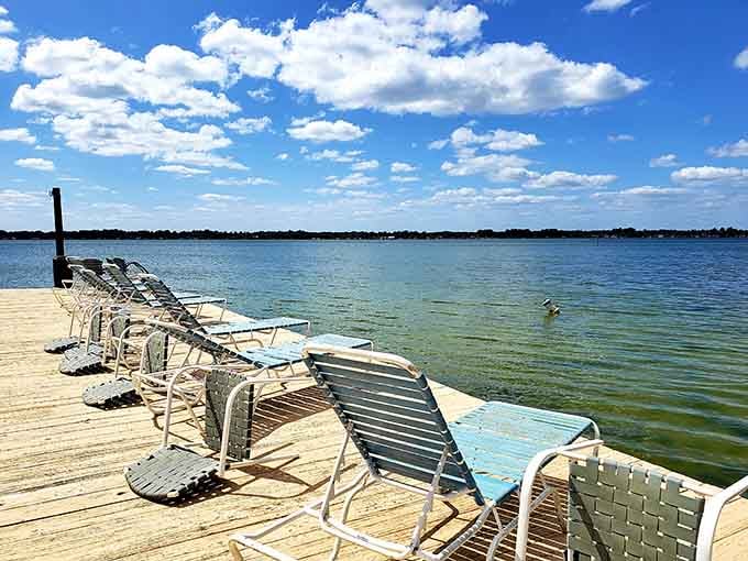 A row of lounge chairs facing paradise means someone here understands exactly what matters in life.