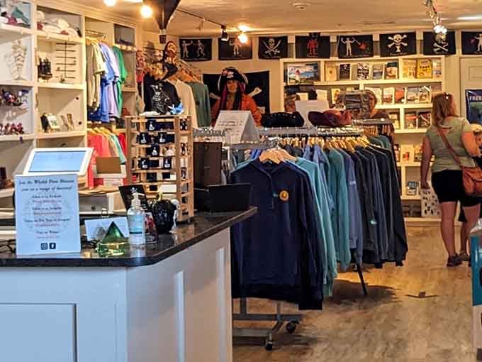 The gift shop is stocked with pirate treasures that won't require any underwater excavation to acquire.