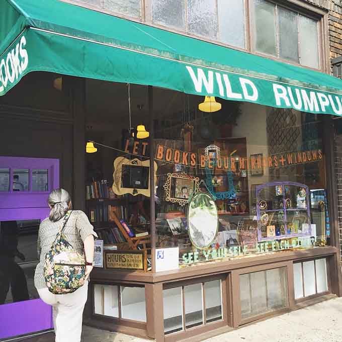 The window display tempts passersby with whimsical treasures, proving bookstores can still compete with screens and algorithms.
