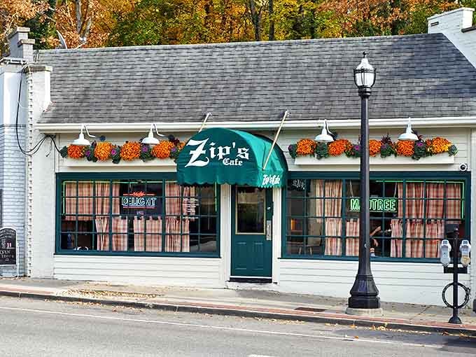 The charming storefront promises good food and even better times waiting just beyond that door.