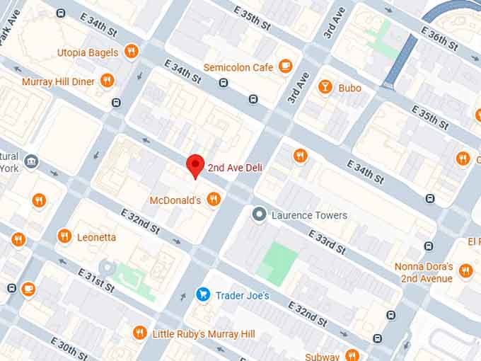 16. 2nd ave deli map