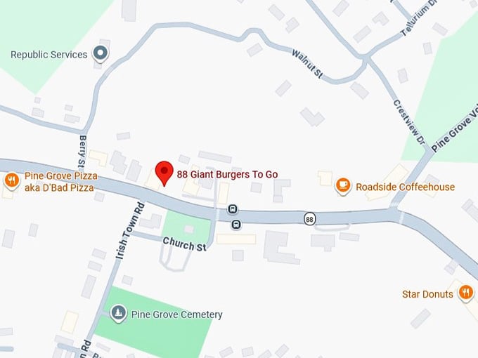 16. 88 giant burgers to go's map