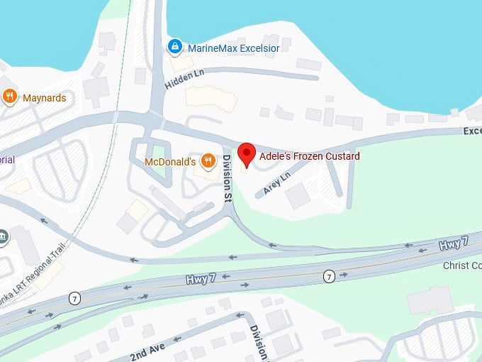 16. adele's frozen custard's map