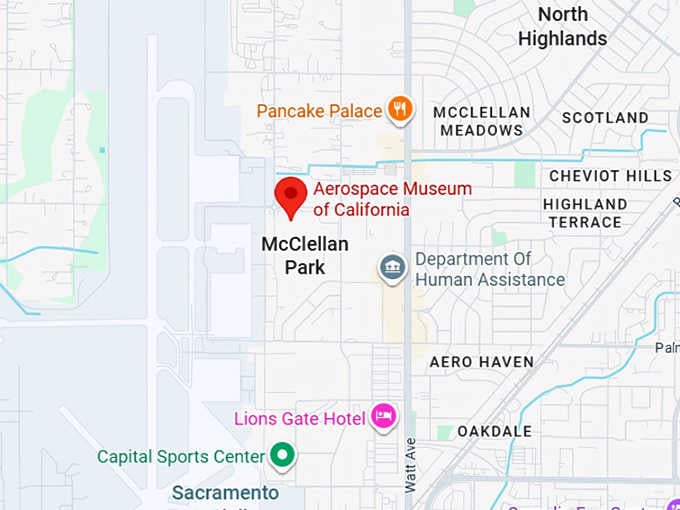 16. aerospace museum of california map