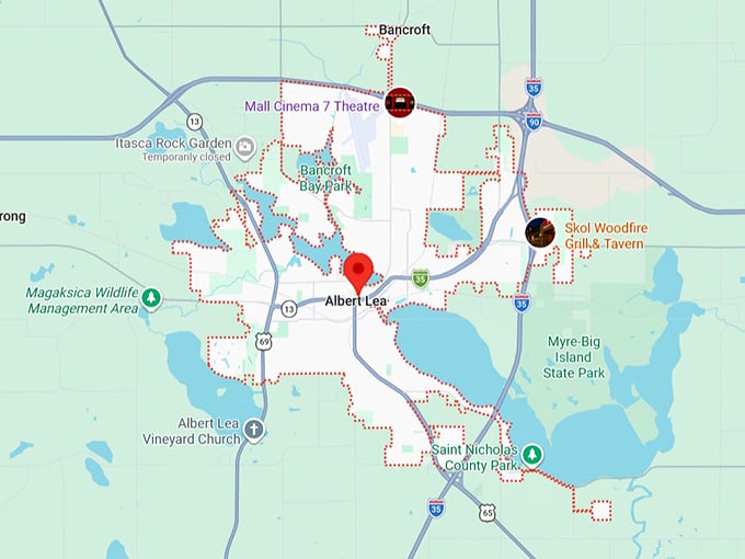 16. albert lea, mn map