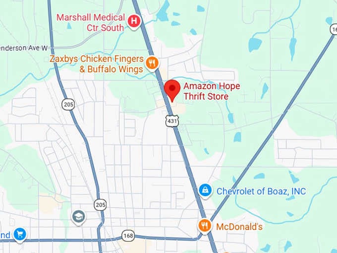 16. amazon hope thrift store map
