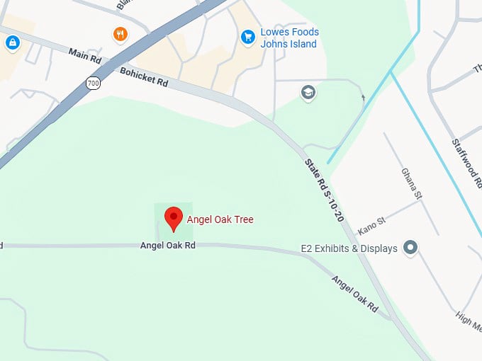 16. angel oak tree map