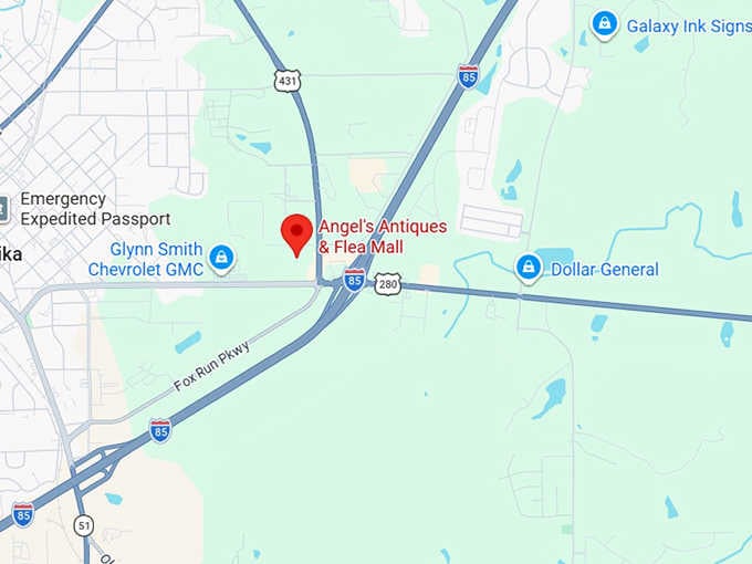 16. angel's antiques & flea mall map