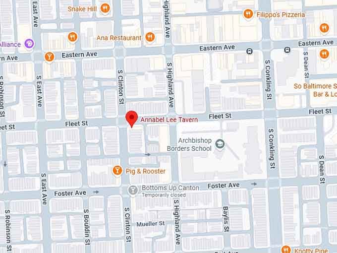 16. annabel lee tavern map