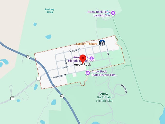 16. arrow rock, mo map